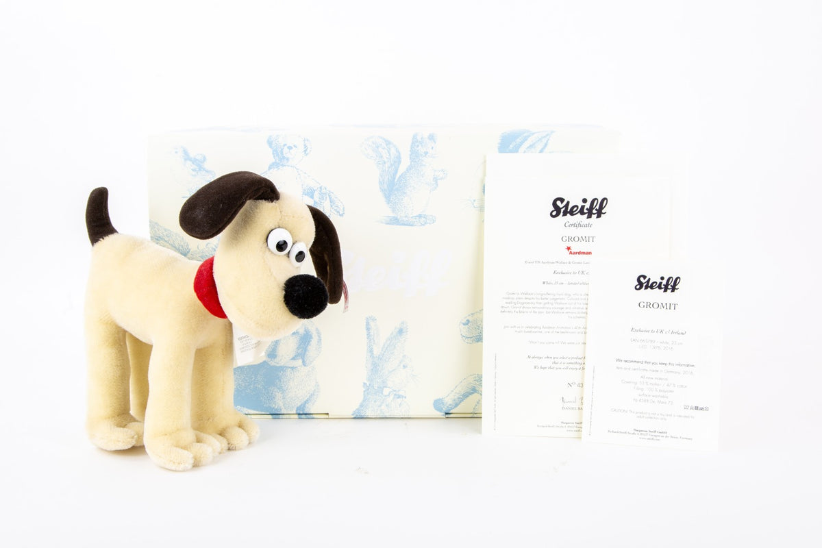 Steiff 'Gromit' Limited Edition Aardman Wallaces Dog Teddy Bear 663789 ...