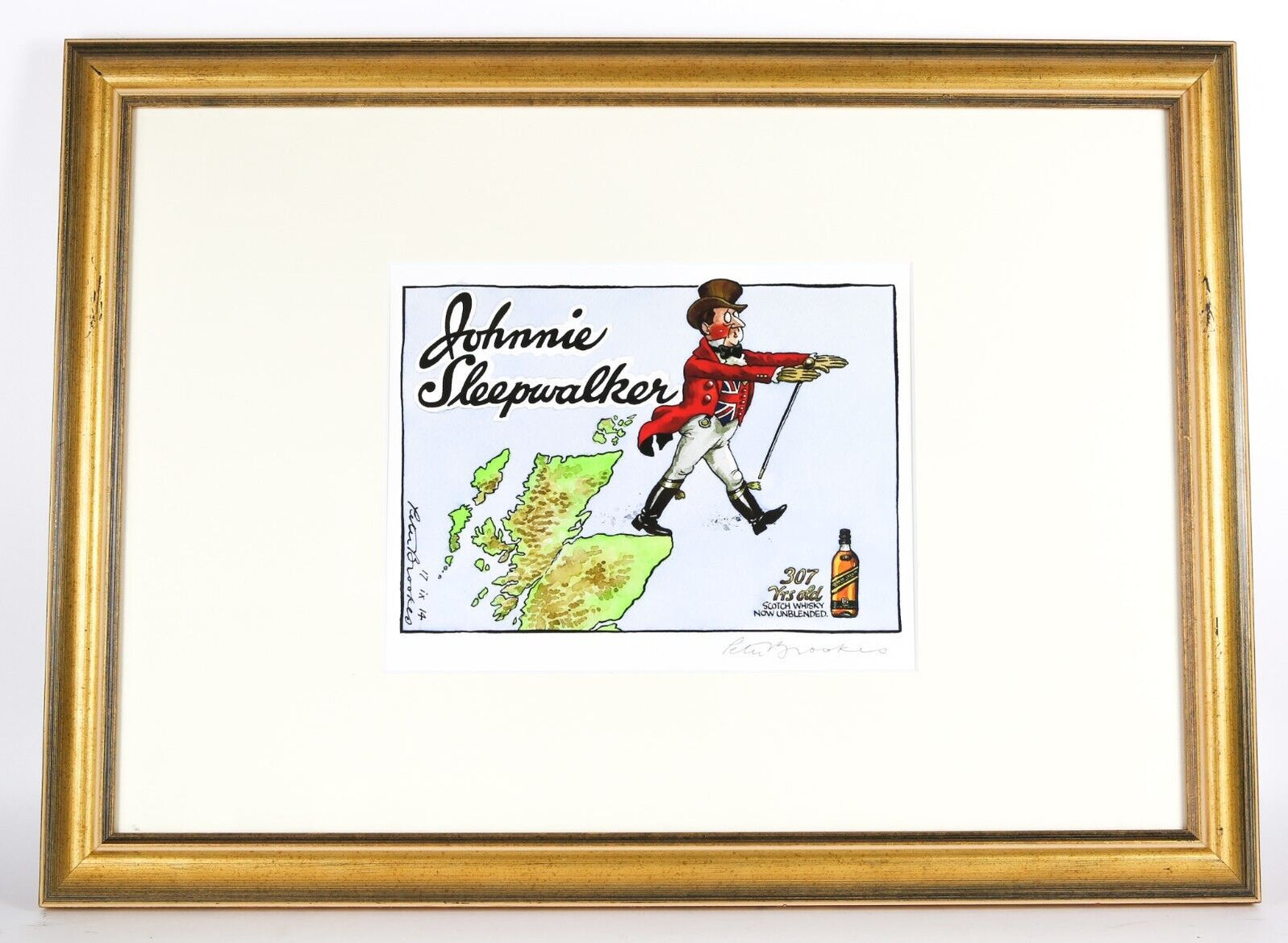 Peter Brookes, 'Johnnie Sleepwalker', Satirical Cartoon Colour Print ...