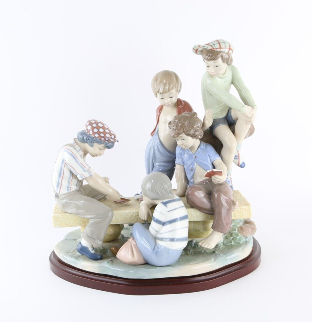 Nao By Lladro 'Boys Playing Cards' Large Group Figure Model 7084 — PM ...