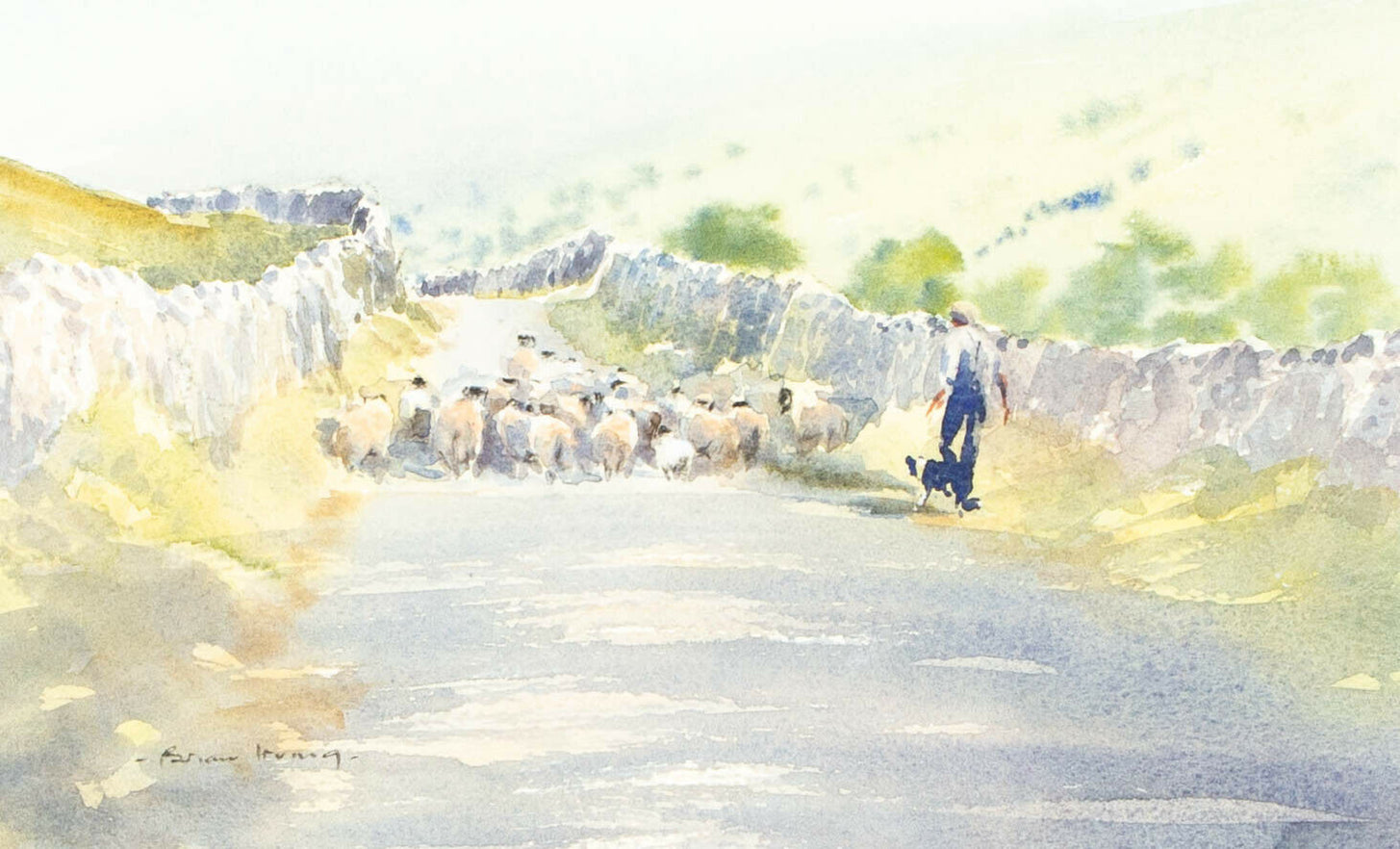 Brian Irving (1931-2013), Farming Landscape With Sheep, Watercolour ...