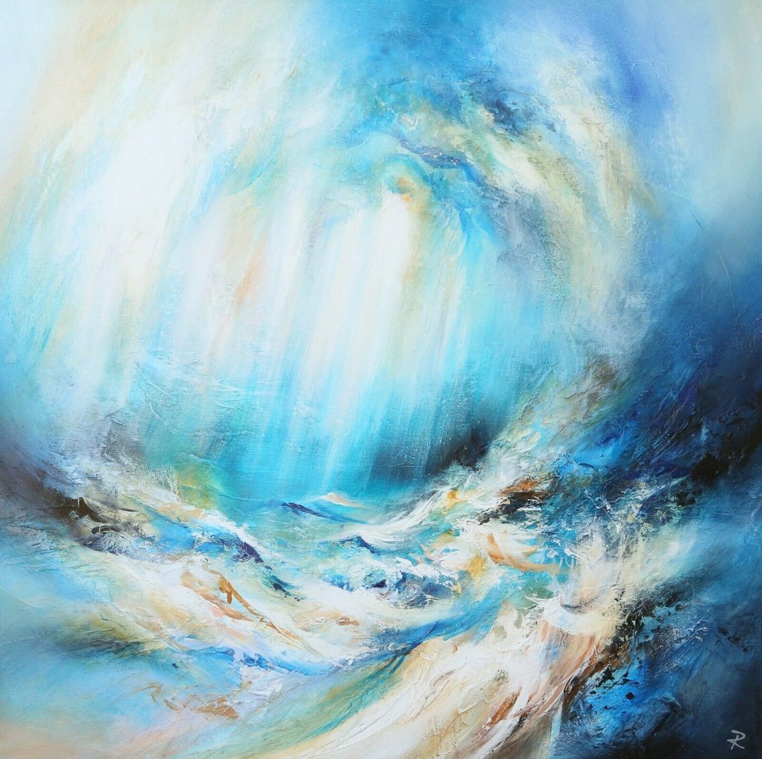 CHRIS & STEVE ROCKS (C20th) -WAVE RHYTHMS II- LARGE ACRYLIC ON CANVAS ...