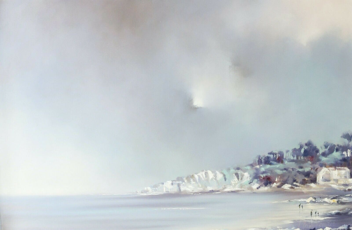 Claire Grose (British, C20Th) -Beachcoming, Lee Bay- Coastal Landscape ...