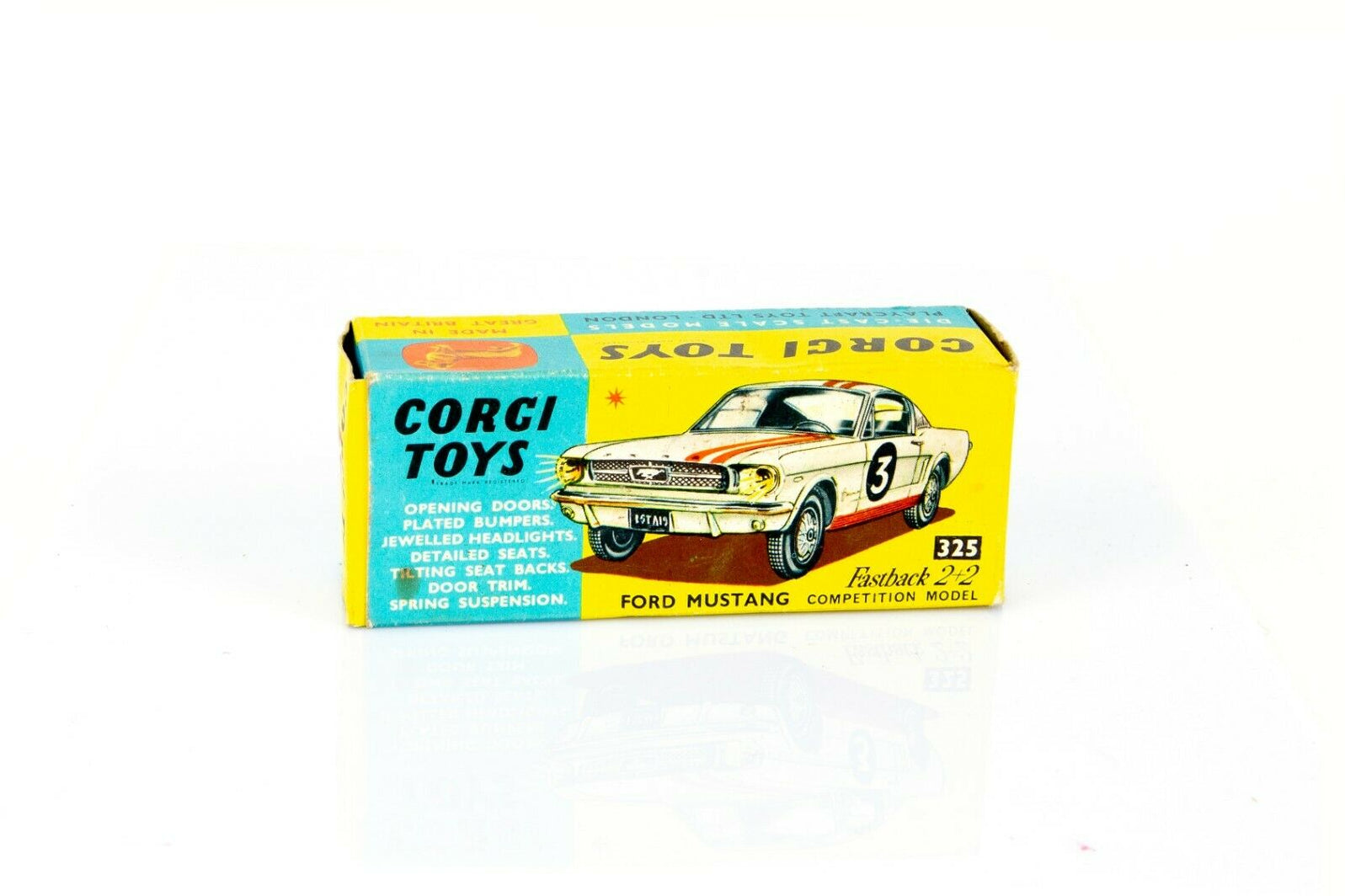 Corgi Toys -Ford Mustang Fastback 2+2 Competition No. 325- Vintage ...