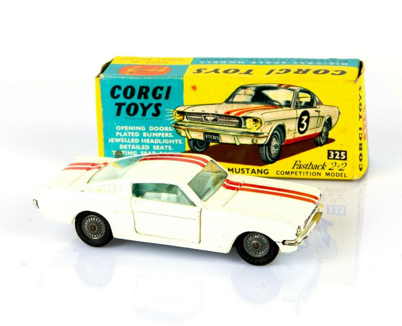 Corgi Toys -Ford Mustang Fastback 2+2 Competition No. 325- Vintage ...