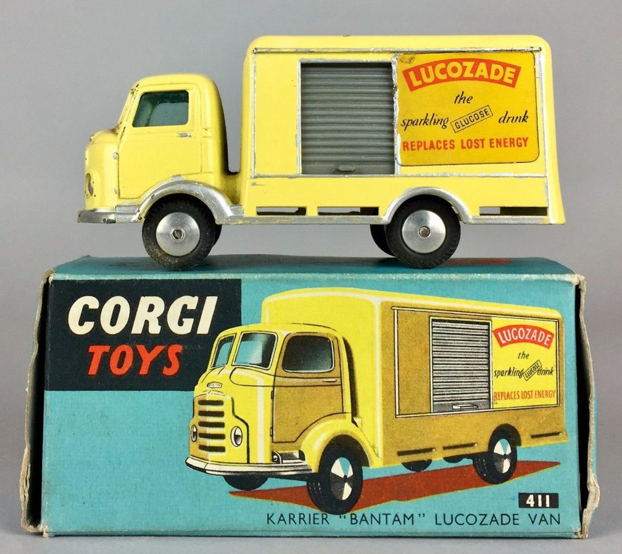 Corgi Toys -Karrier Bantam Lucozade Van No. 411- Vintage Model Lorry ...
