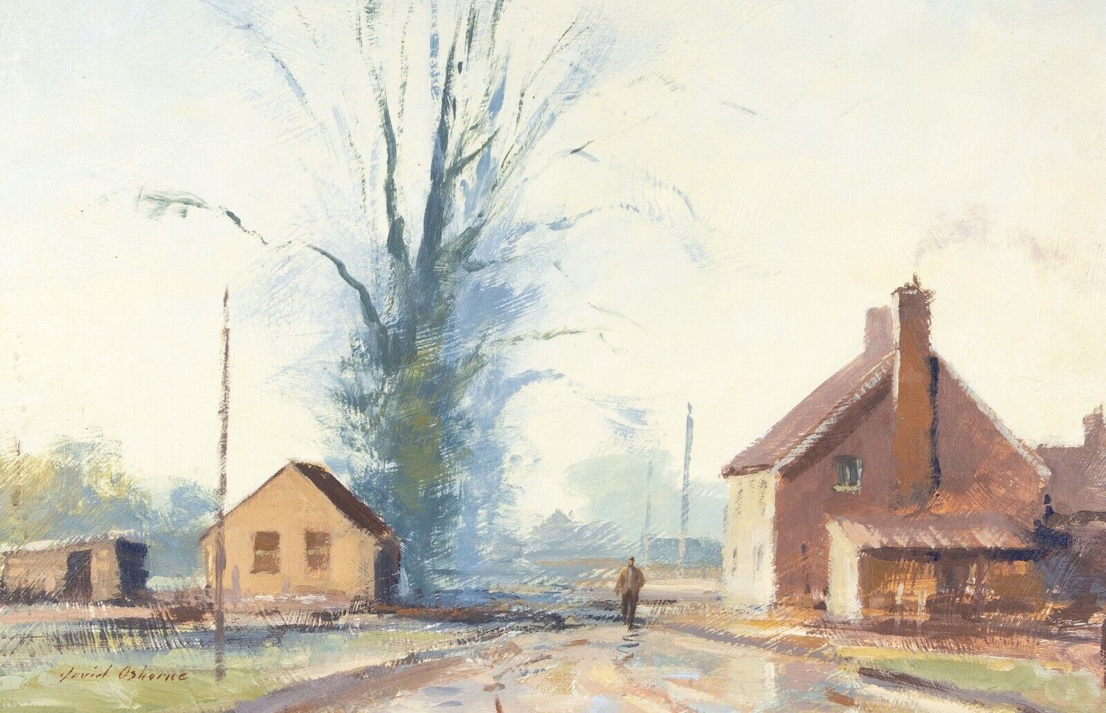 David Osborne (British, C20Th) Rural Landscape Study, Oil On Board ...