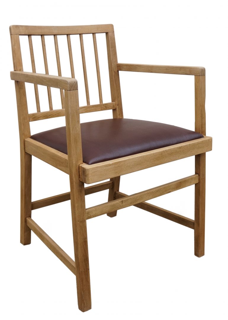 C20Th Solid Beech Frank Lloyd Wright Style Open Arm Dining Chair Carver ...