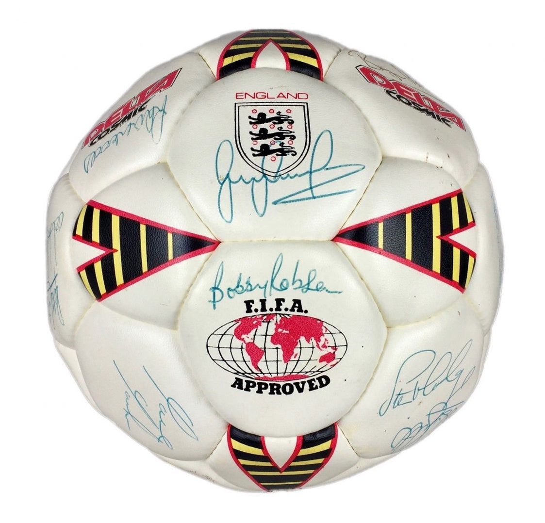 England V Poland, World Cup 1989 - Squad Team Signed Fifa Approved ...
