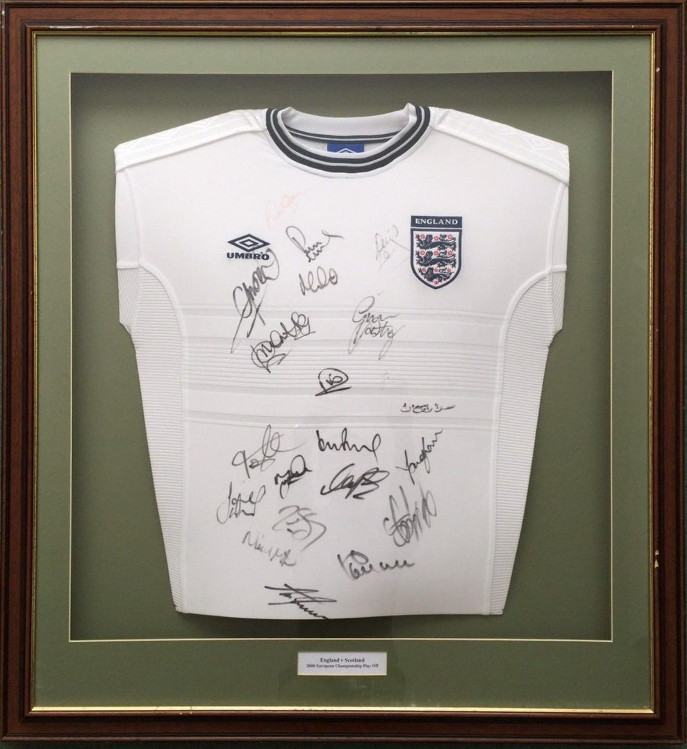 England V Scotland, European Championship Squad Signed Umbro Football ...