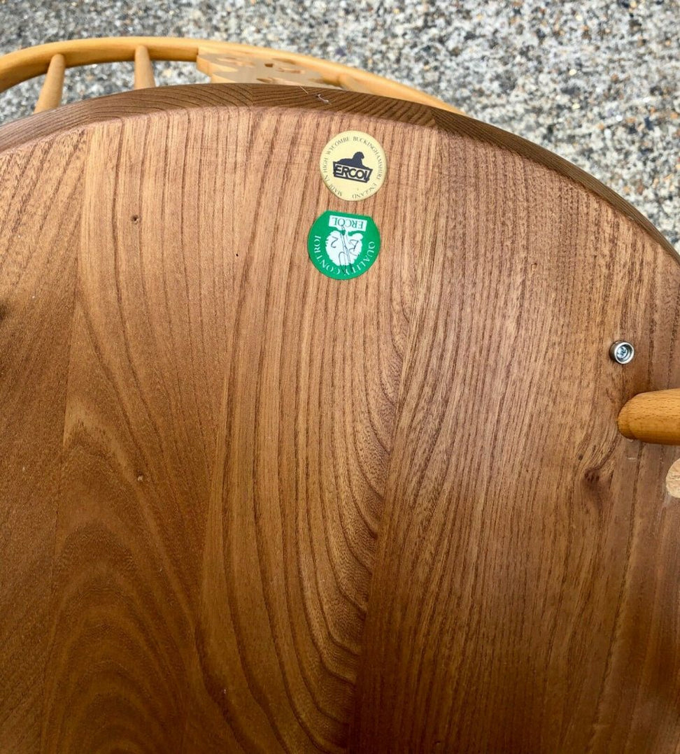 Ercol - Set Of 6 Beech/Elm Blonde Windsor Hoop Back Dining Chairs ...
