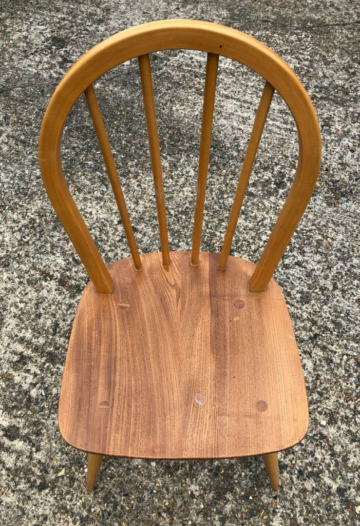 Ercol - Set Of 6 Beech/Elm Blonde Windsor Hoop Back Dining Chairs ...