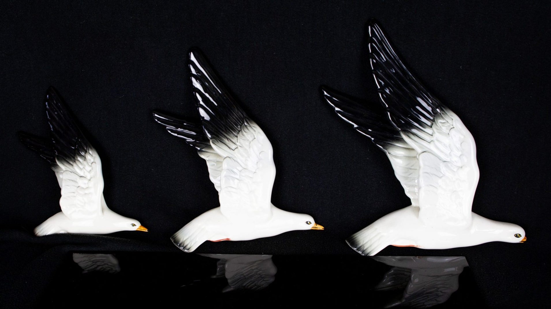 Beswick -Seagulls- Set Of 3 Flying Bird Wall Plaque Figures 922-1, 922 ...