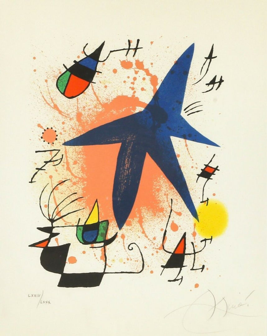 Joan Miro -Invitación Estrella Azul- Limited Edition Blue Star Print ...