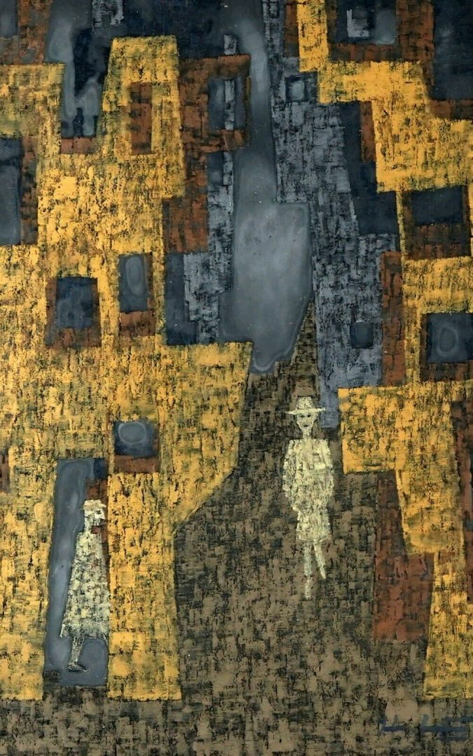 John Armstrong (British, 1893-1973) -A Walk At Night- '58 Study, Oil On ...