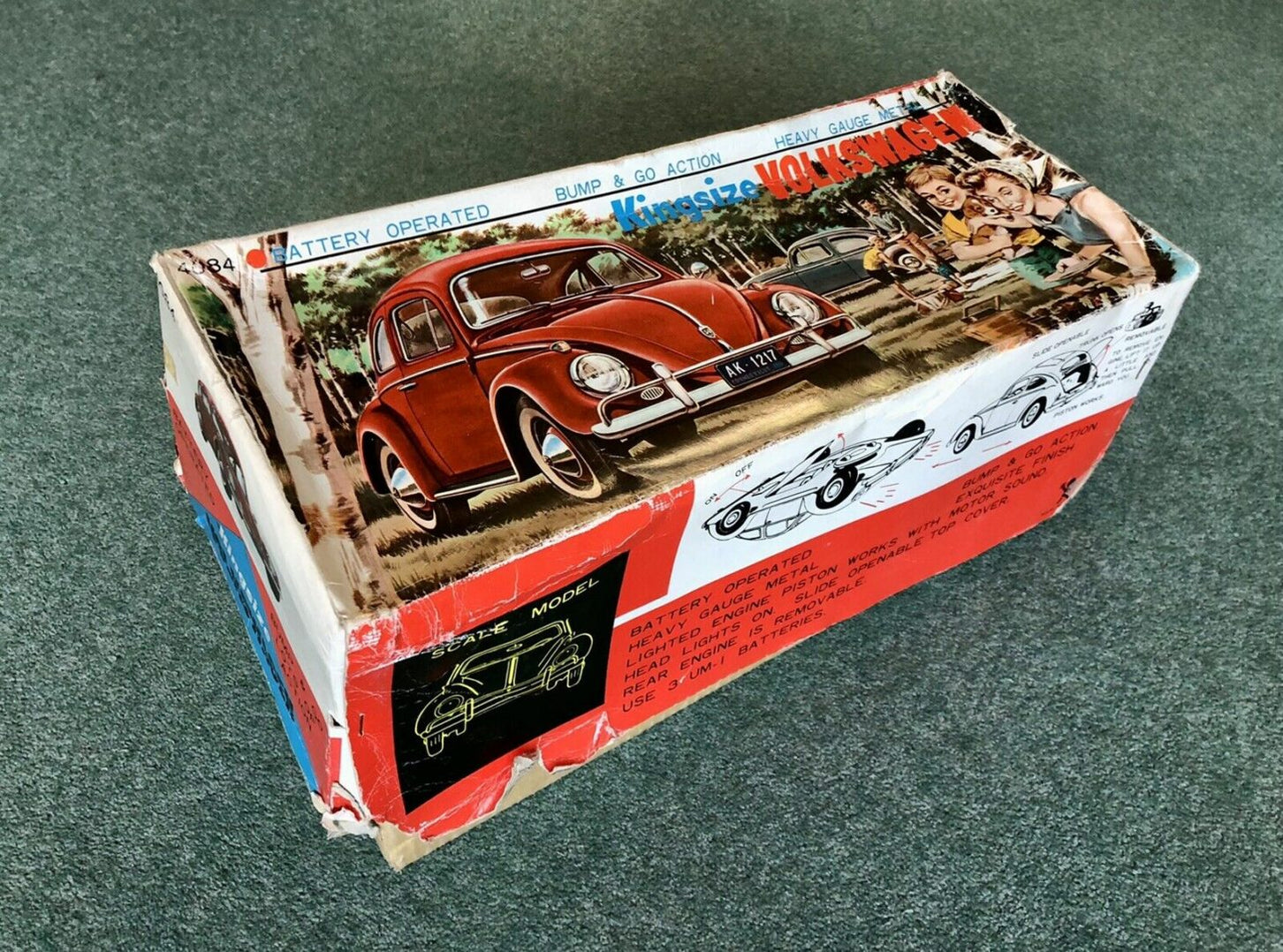 Kingsize Volkswagen - Vintage Japanese Tin Plate Model Vw Beetle Car ...
