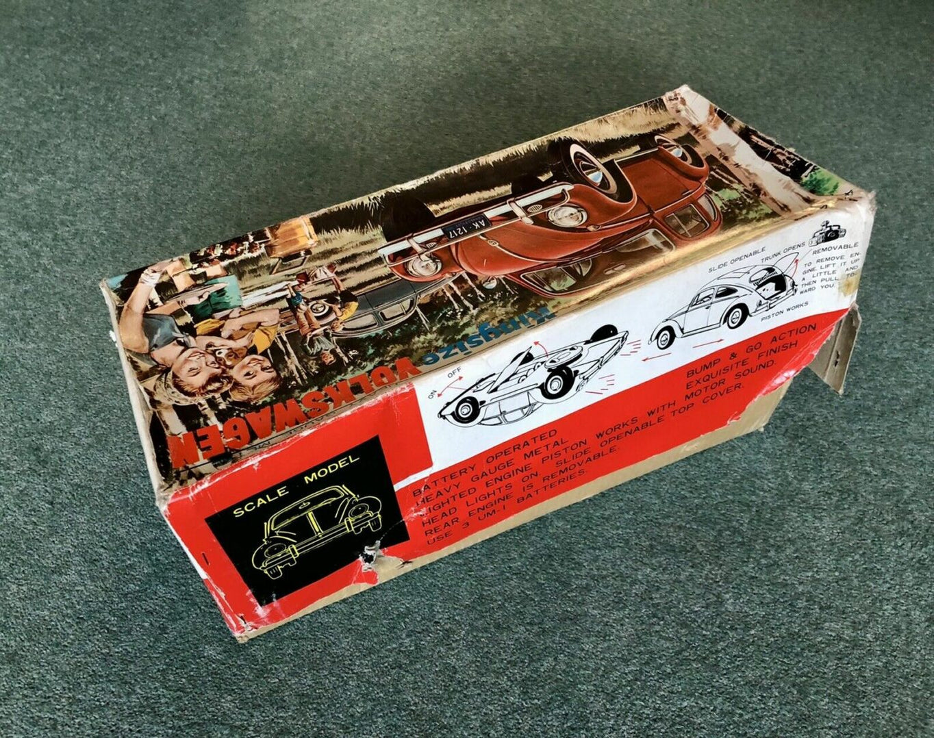 Kingsize Volkswagen - Vintage Japanese Tin Plate Model Vw Beetle Car ...