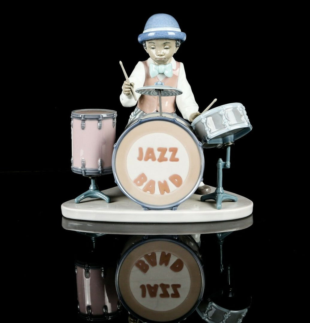 Lladro -Jazz Drums- Band Figure Model 5929 — PM Antiques & Collectables