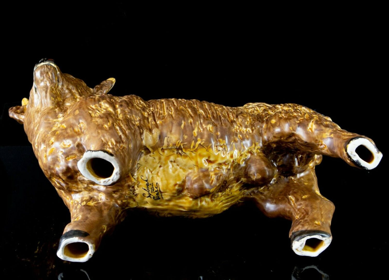 Large Sylvac Ware Pottery Highland Bull Cow Figure Model — PM Antiques ...