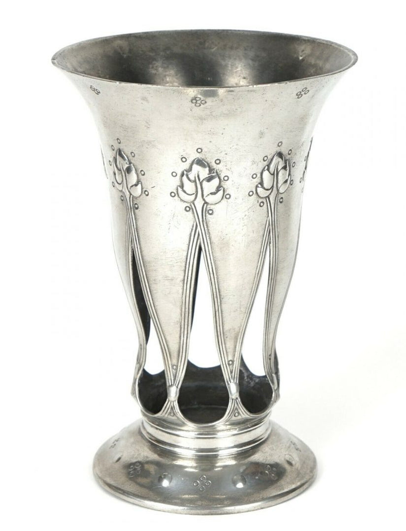 Liberty & Co. - Large Art Nouveau Tudric Pewter Flared Trumpet Vase No ...