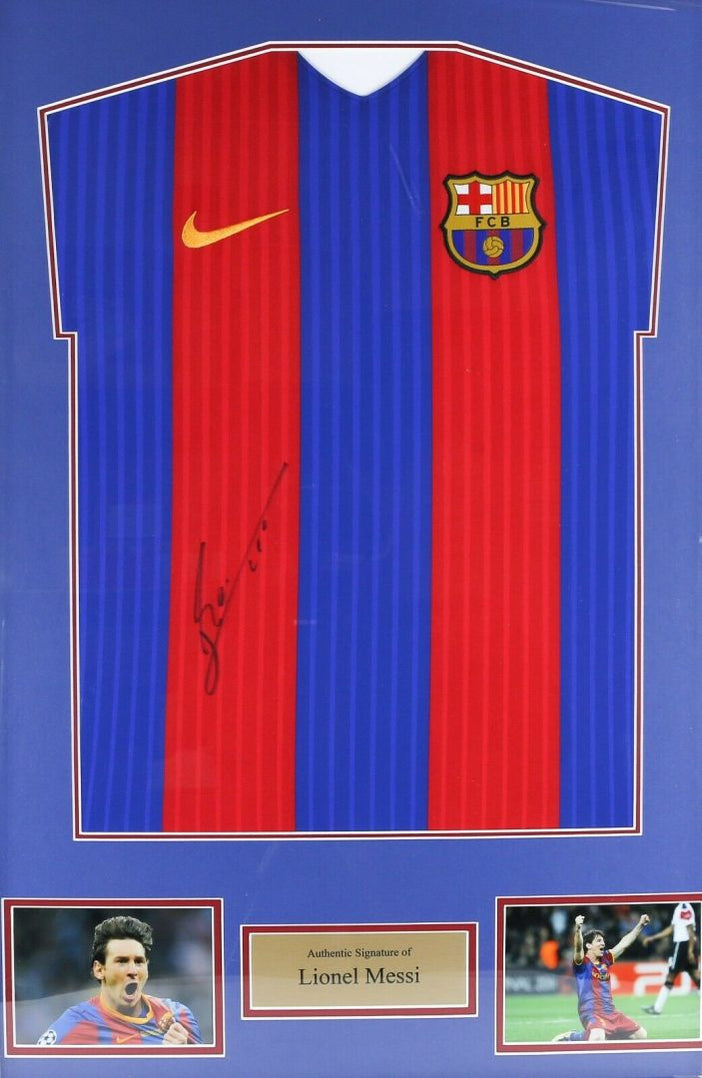 Lionel Messi - Signed Autograph Barcelona Home Football Kit Shirt — PM ...