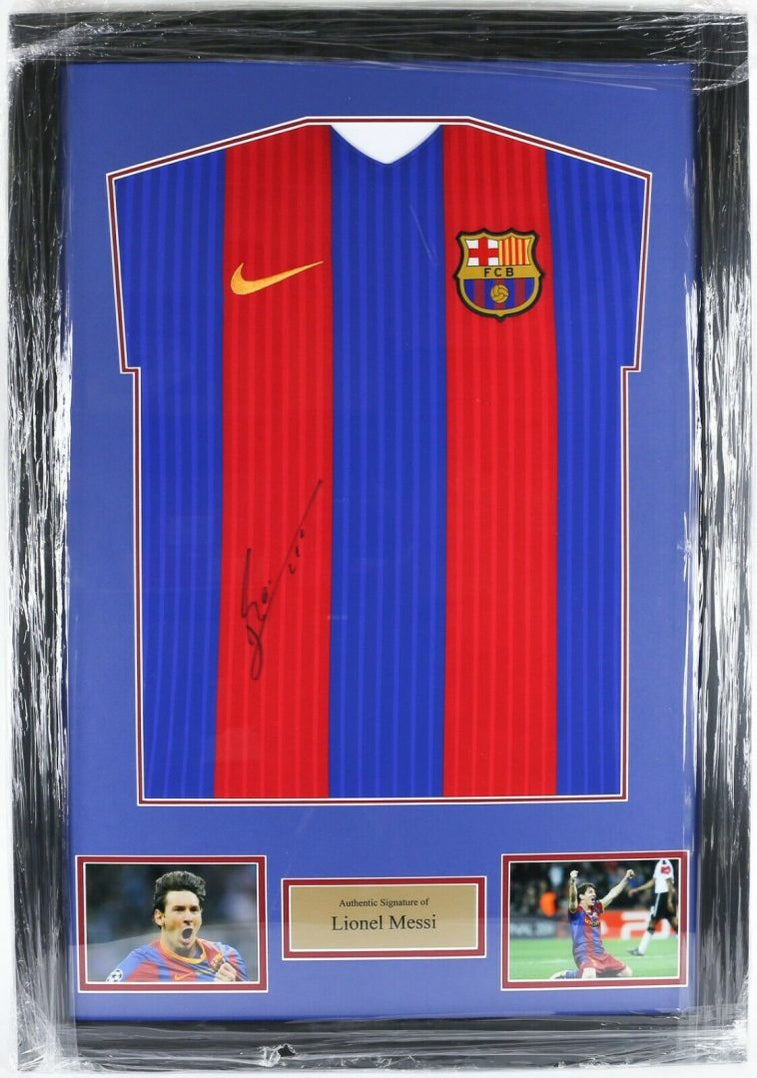 LIONEL MESSI - SIGNED AUTOGRAPH BARCELONA HOME FOOTBALL KIT SHIRT — PM ...