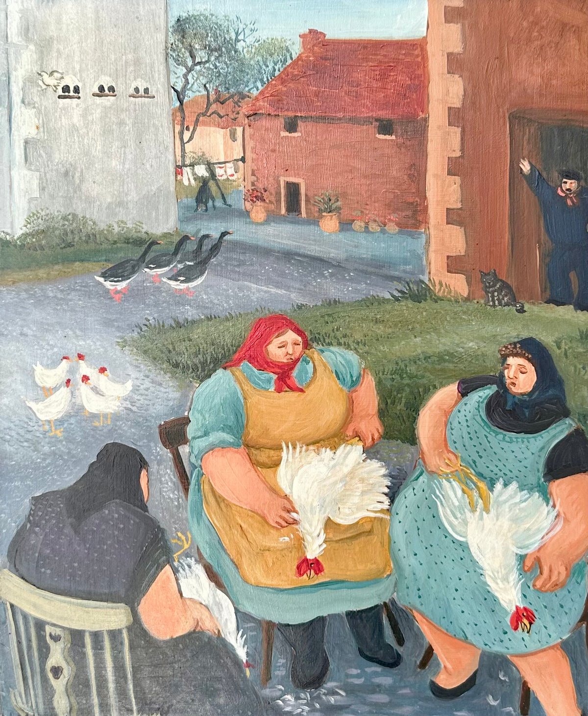 Margaret Loxton, 'Preparing Supper', Original Oil Painting, Signed — PM Antiques & Collectables