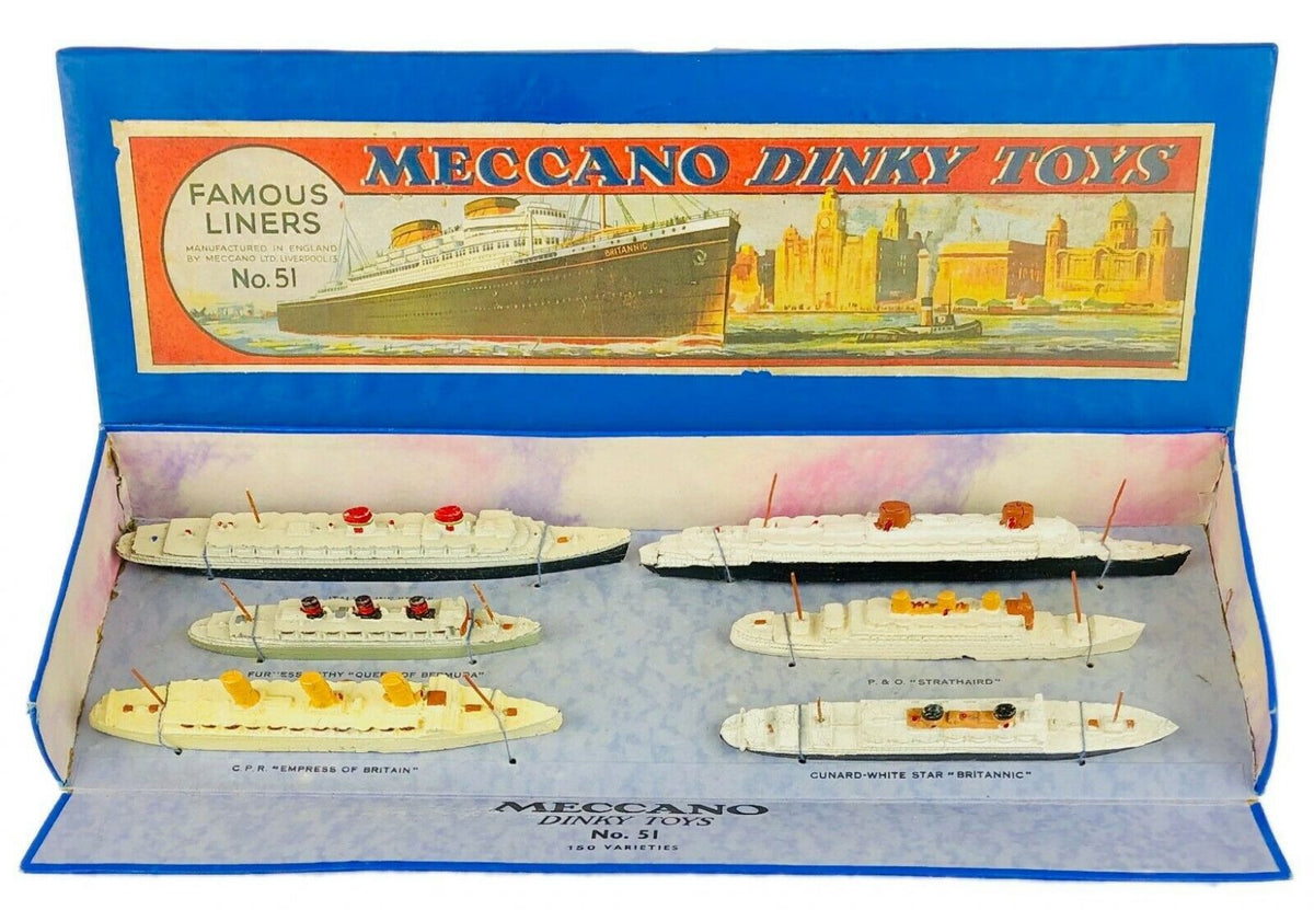 Meccano Dinky -Famous Liners Gift Set No. 51- Pre-War 1934-40 Boat Ship ...