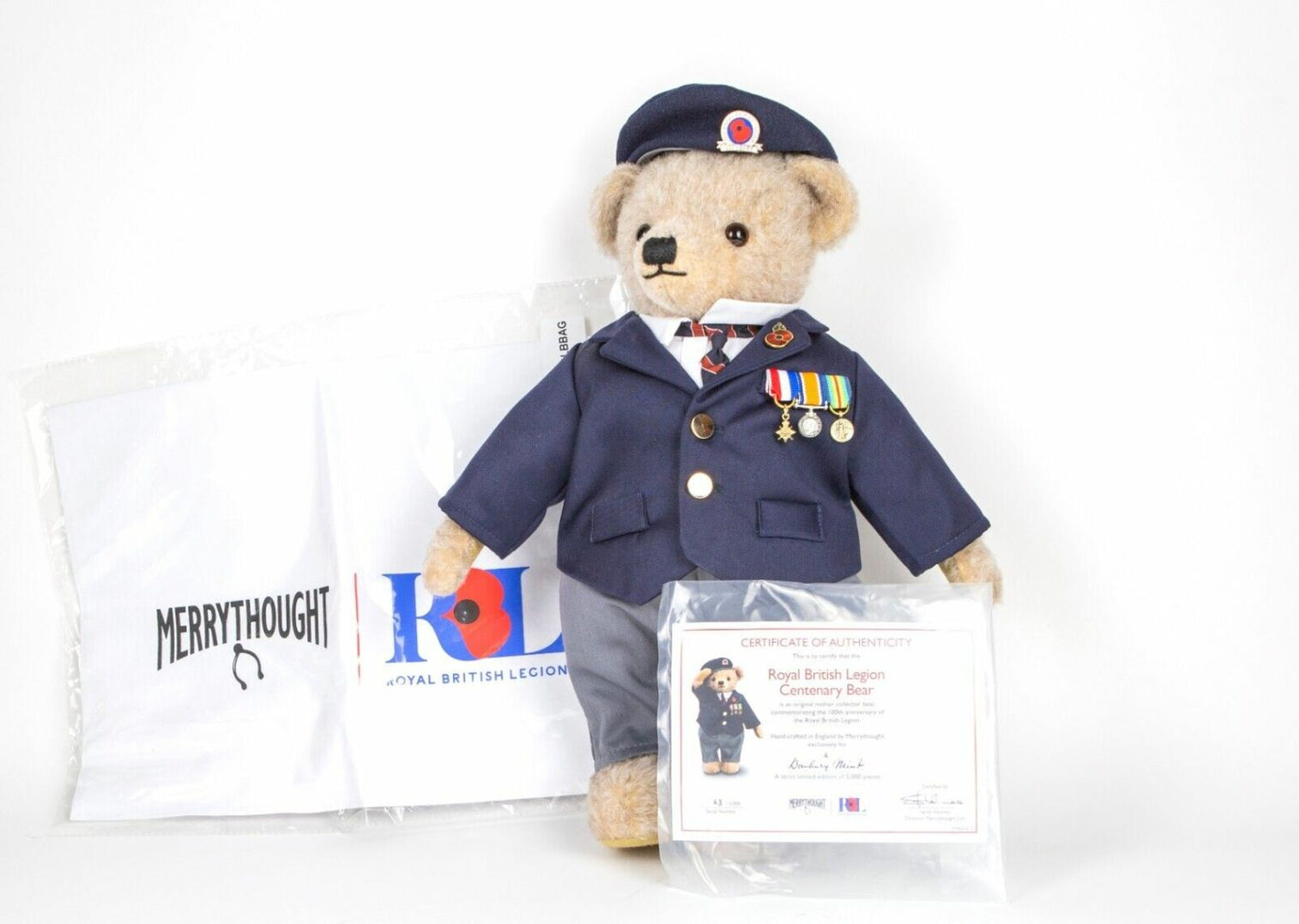 Merrythought -Royal British Legion Centenary Bear- Danbury Mint Limited ...