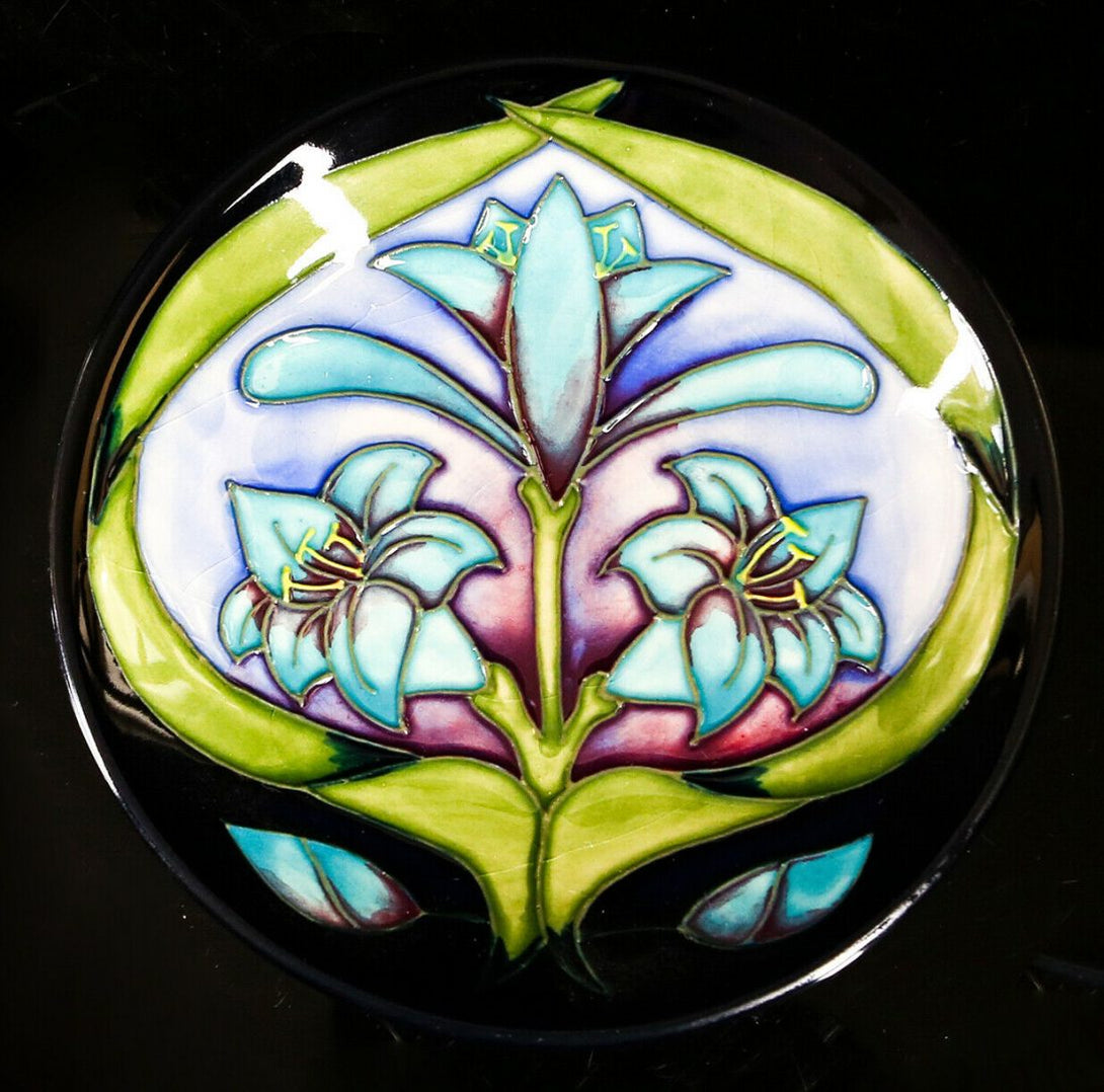 Moorcroft Pottery -Cleopatra- 2000 Sian Leeper Floral Flower Pin Dish ...