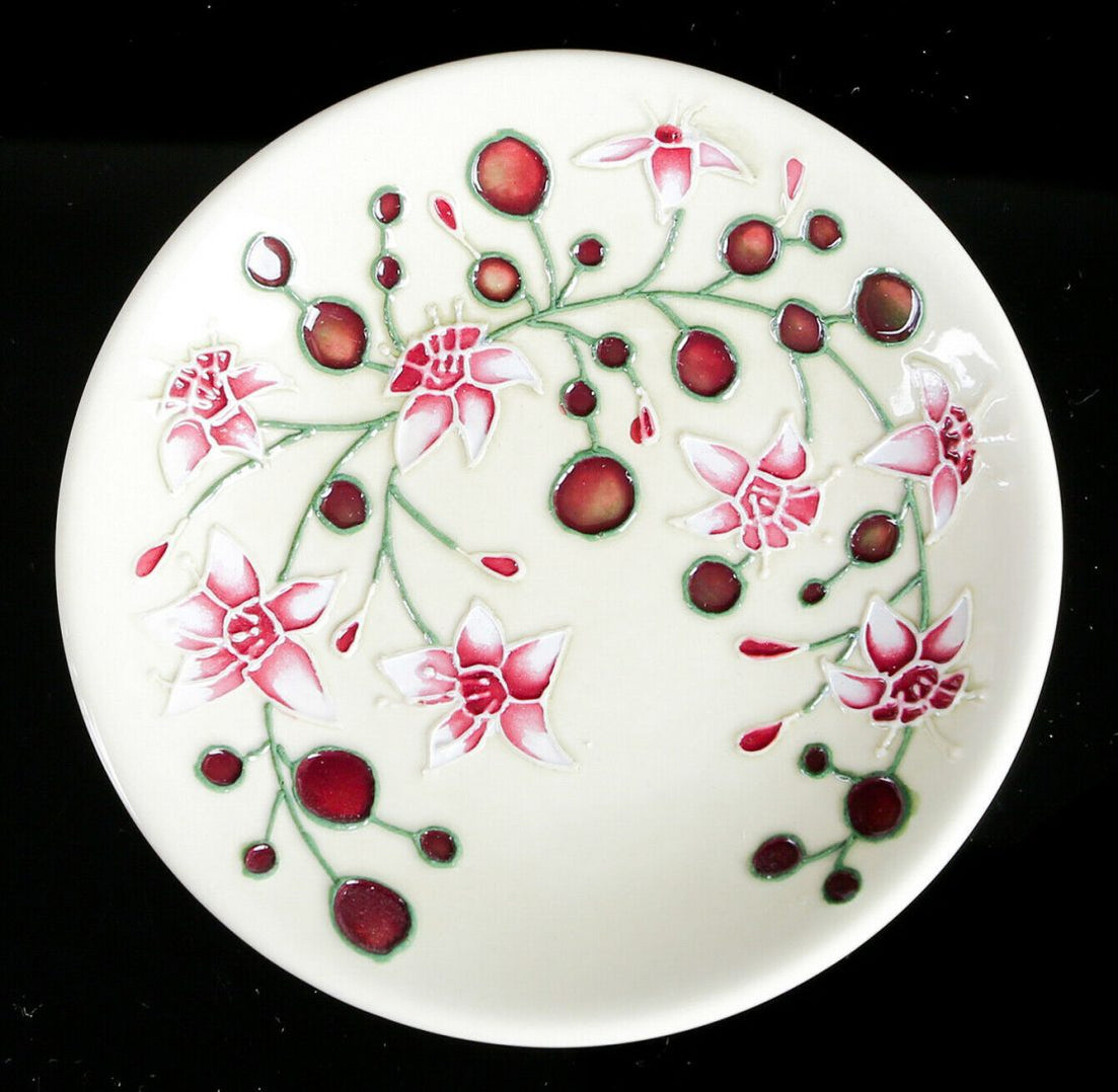 Moorcroft Pottery -Tembusa- 2001 Floral Flower Pin Dish Plate, 12Cm ...