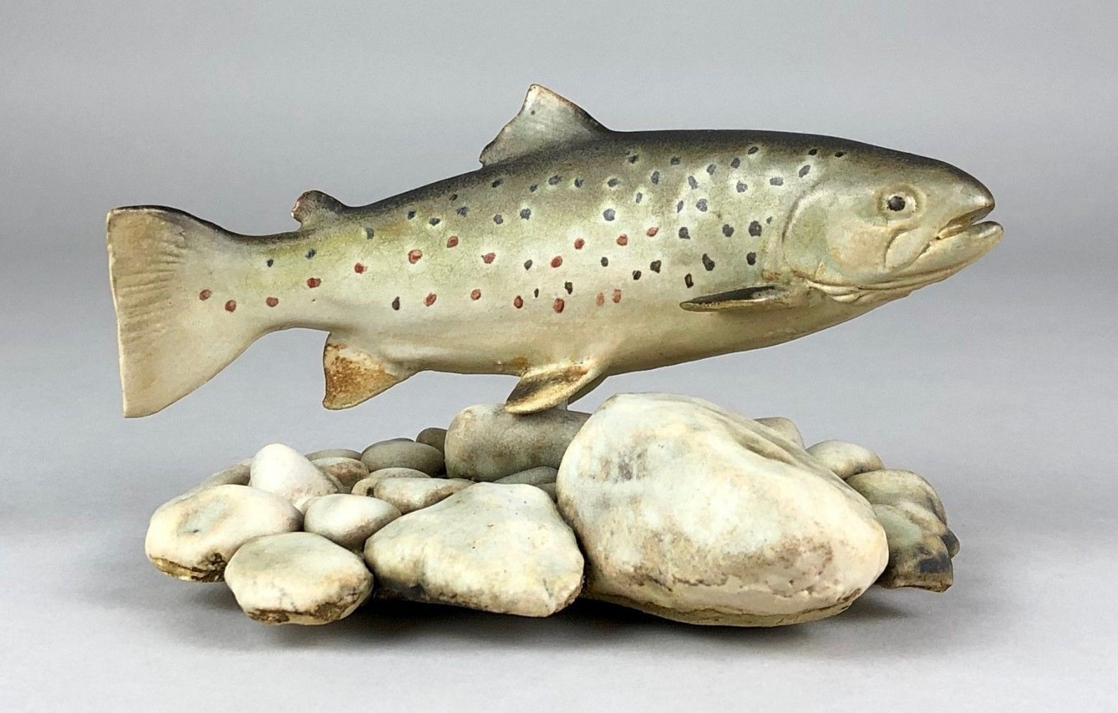Neil Dalrymple (British, B.1949) Ceramic Trout Fish Study Figure Model ...