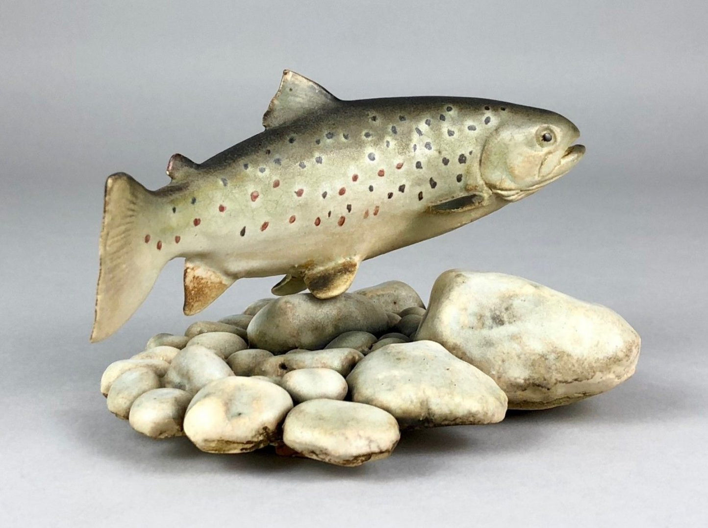 Neil Dalrymple (British, B.1949) Ceramic Trout Fish Study Figure Model ...