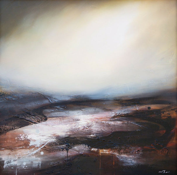 NEIL NELSON (BRITISH, b.1977) -SHADOWS EDGE- LANDSCAPE, ORIGINAL OIL O ...