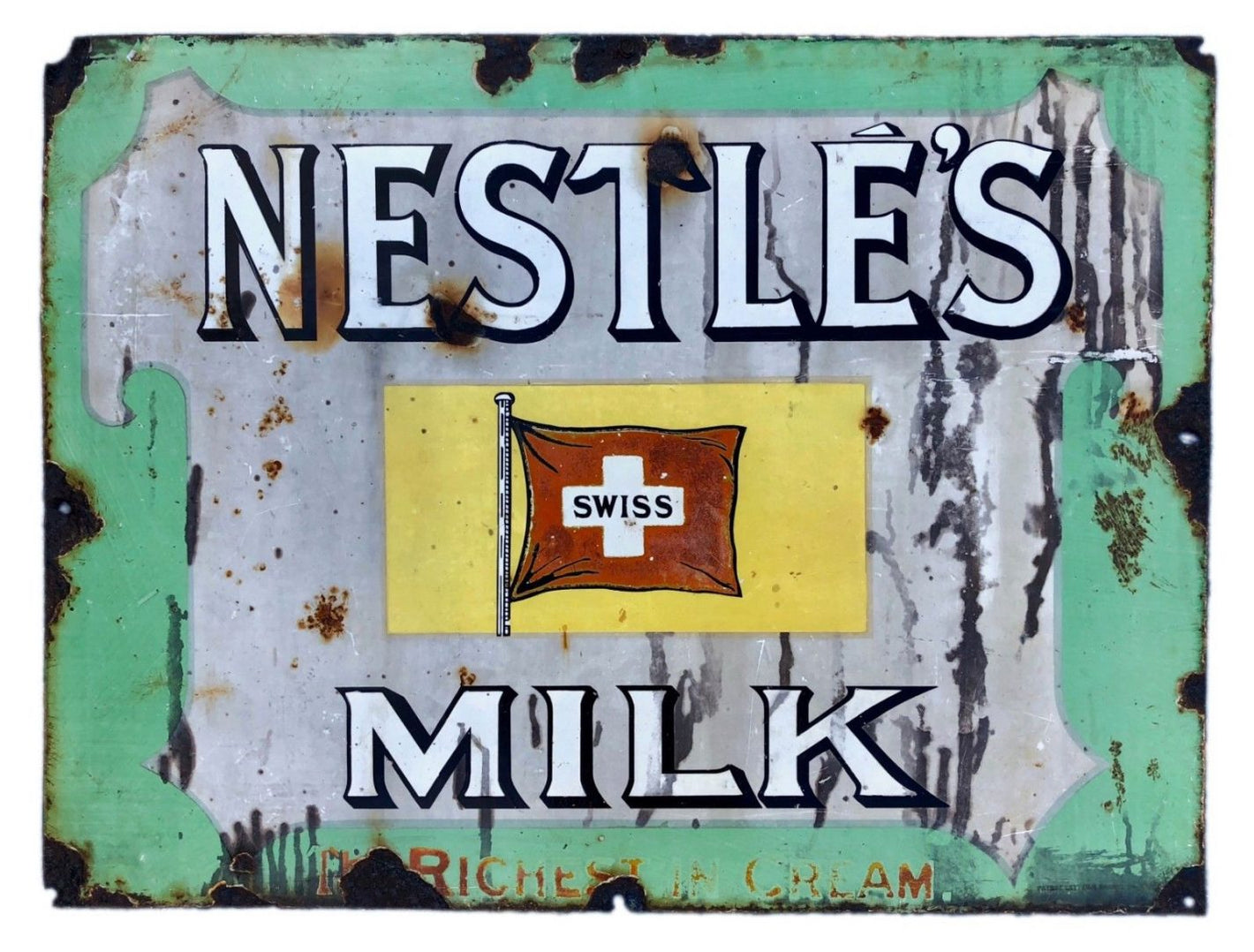 Vintage -Nestles Swiss Milk- Sweet Chocolate Shop Enamel Advertising ...