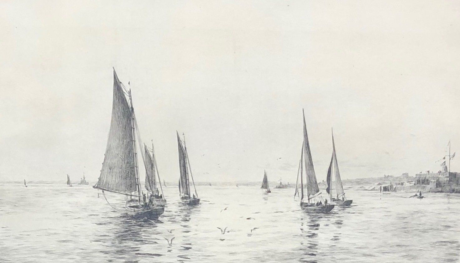 Rowland Langmaid (1897-1955) -Fort Blockhouse- Yacht Junk Harbour ...