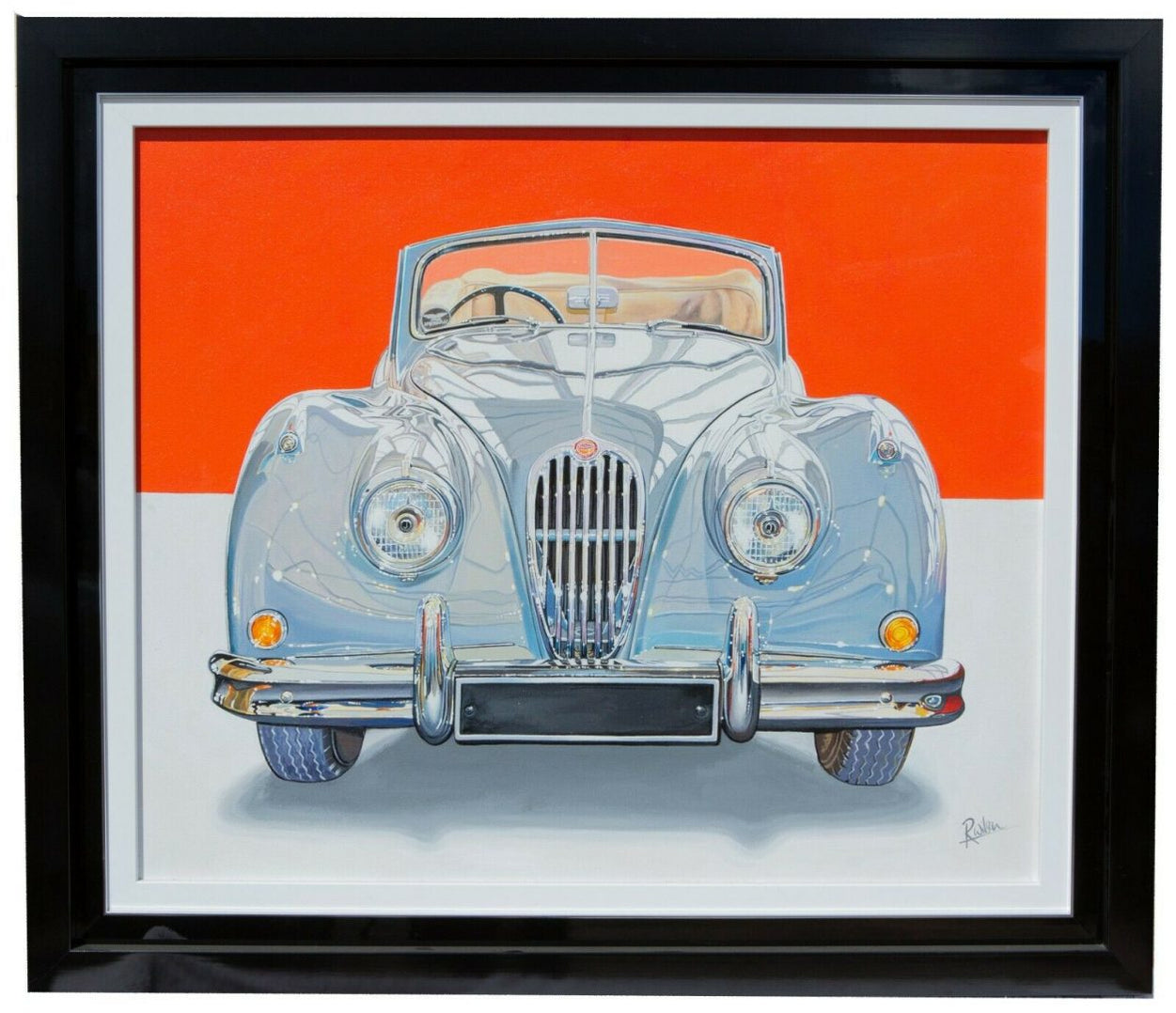 Roz Wilson (British, B1960) -1955 Jaguar Xk140 Roadster- Large Acrylic ...