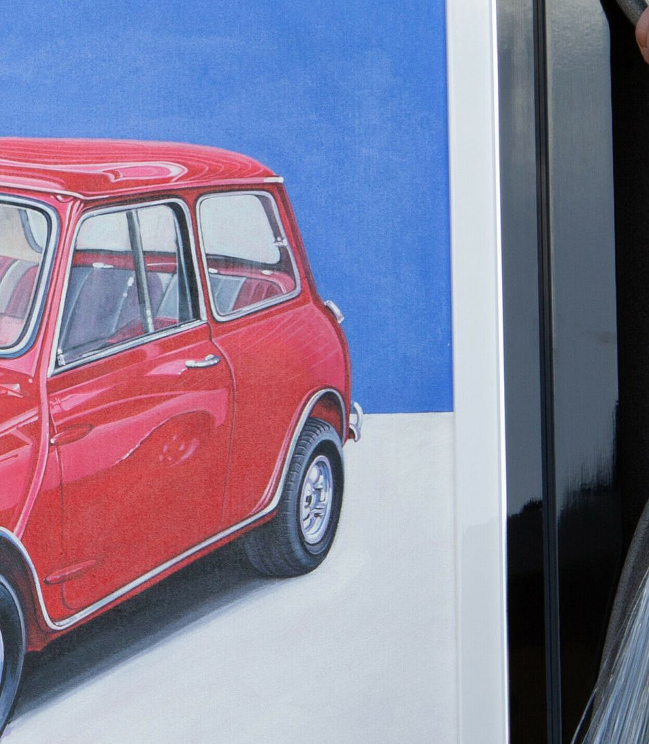 Roz Wilson -Italian Job, 1968 Mini Cooper S- Acrylic On Canvas, Signed ...