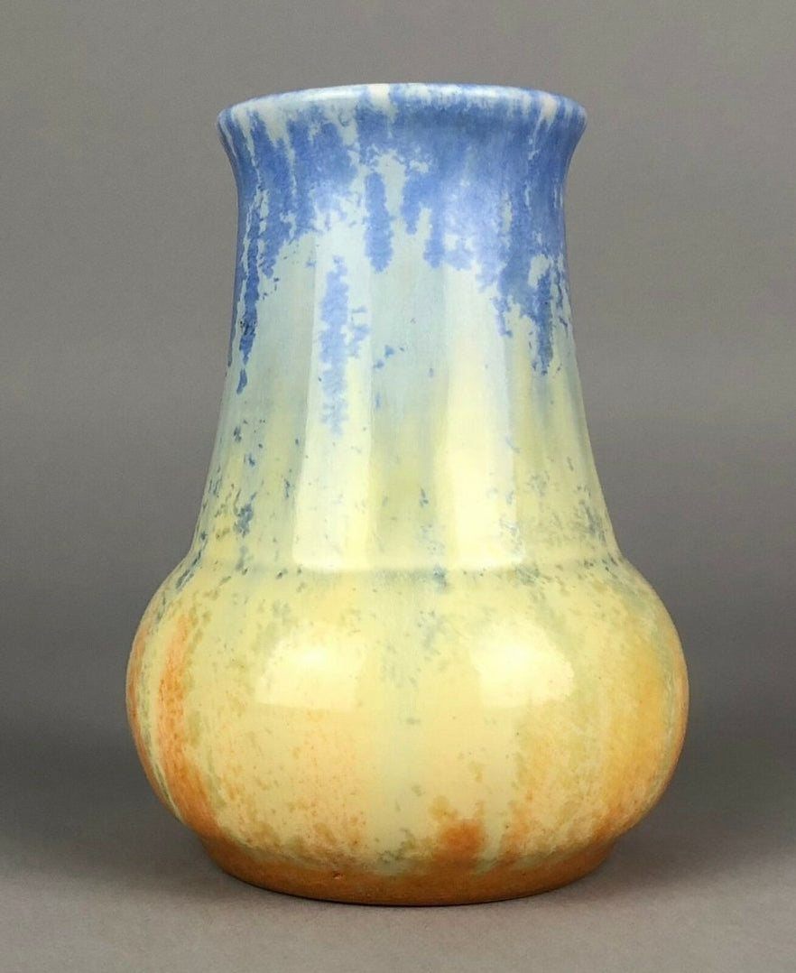 Ruskin Pottery - Yellow/Blue Toned Crystalline Glazed Gourd Baluster ...