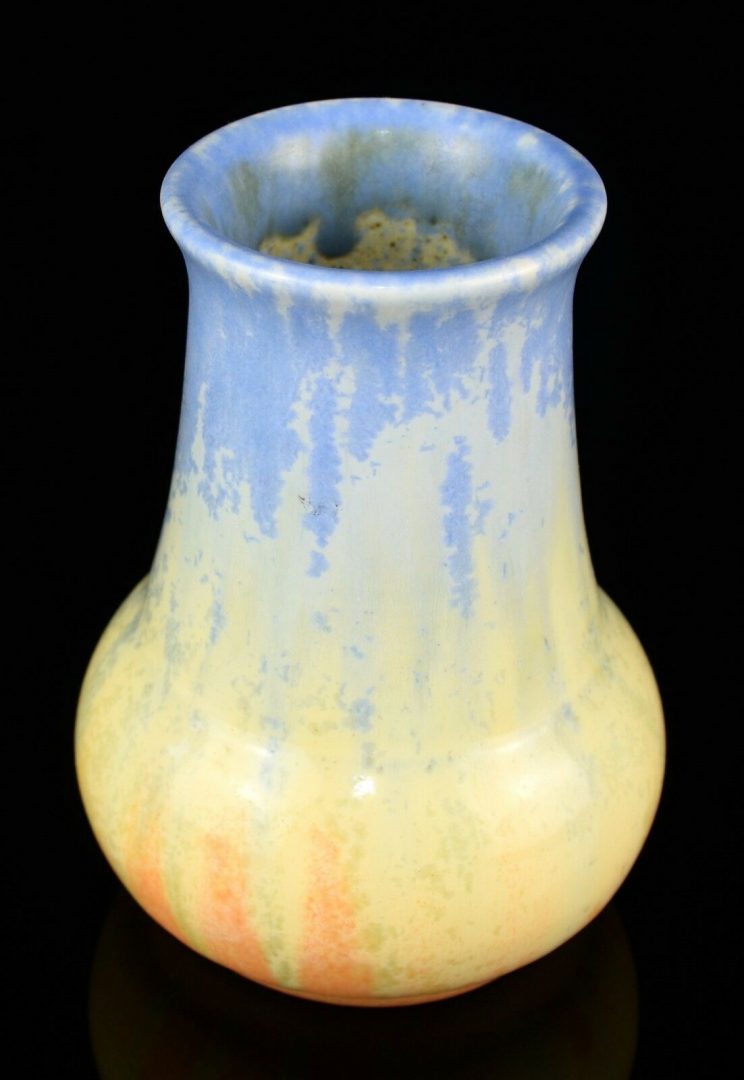 Ruskin Pottery - Yellow/Blue Toned Crystalline Glazed Gourd Baluster ...