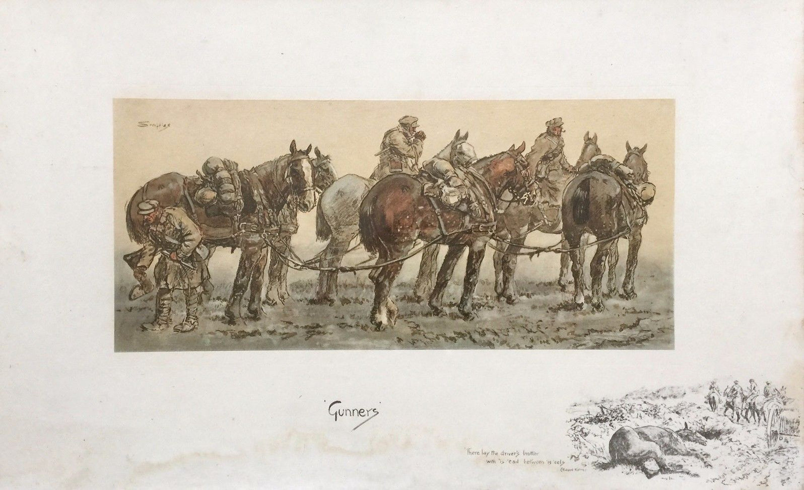 Snaffles, Charles Johnson Payne -Gunners- Large Hand Coloured Military ...