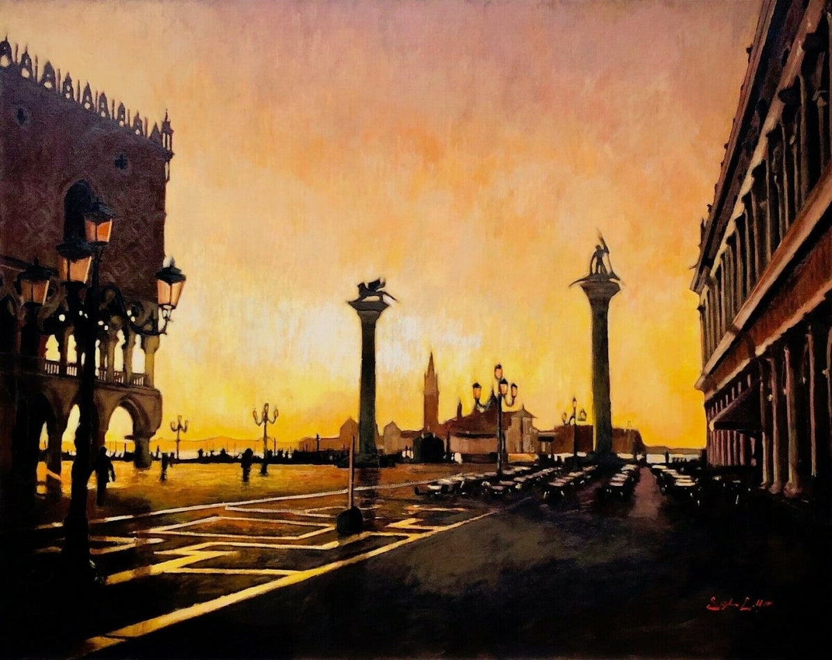 Stephen Collett (British, C20Th) -St Marks Square, Sunrise- Oil On ...
