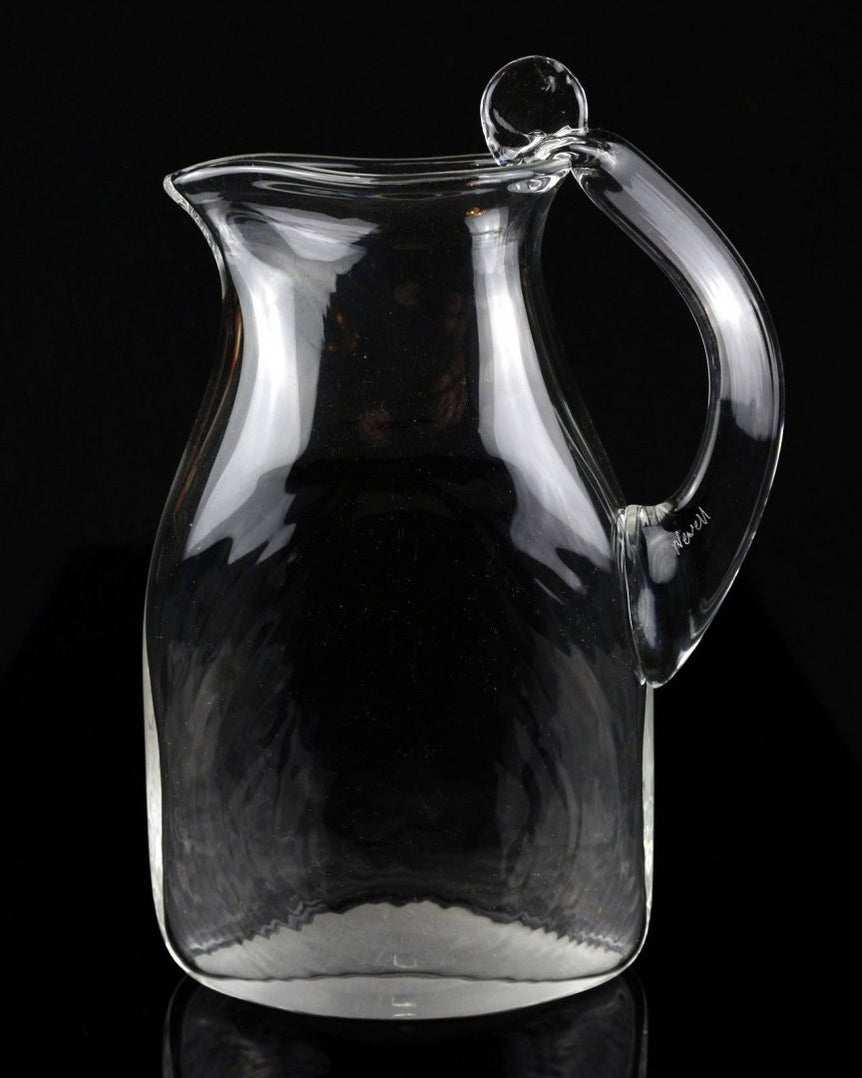Steven Newell (B.1948) - C20Th Modern Design Glass Flat Ovoid Water Jug ...