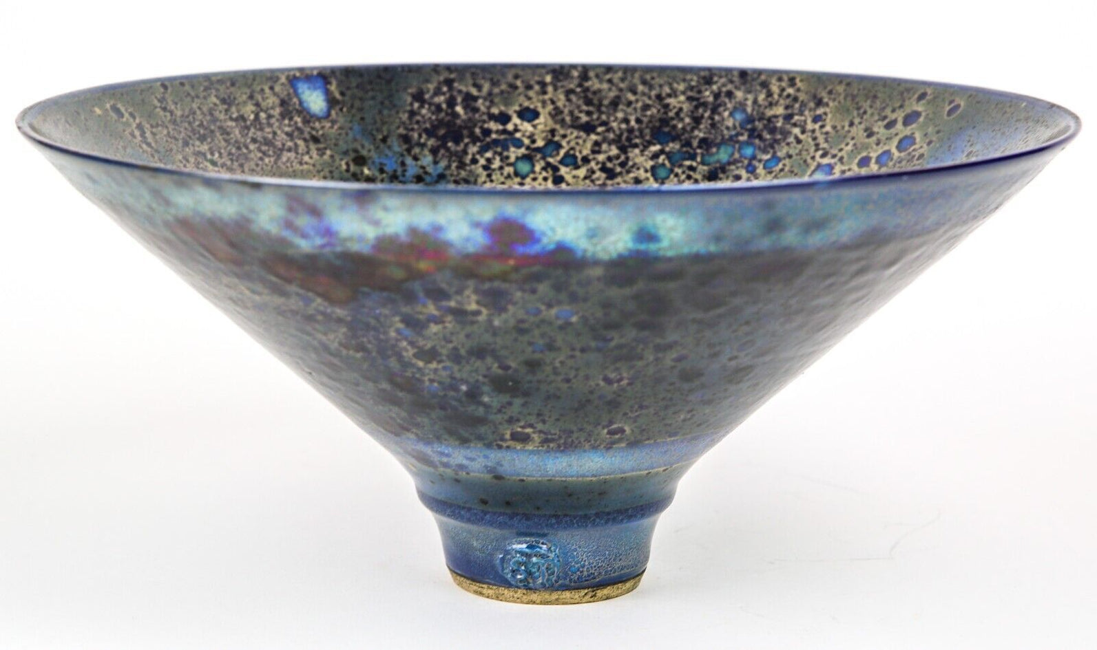 Sutton Taylor - Large Studio Art Pottery Conical Blue/Green Lustre Bowl ...
