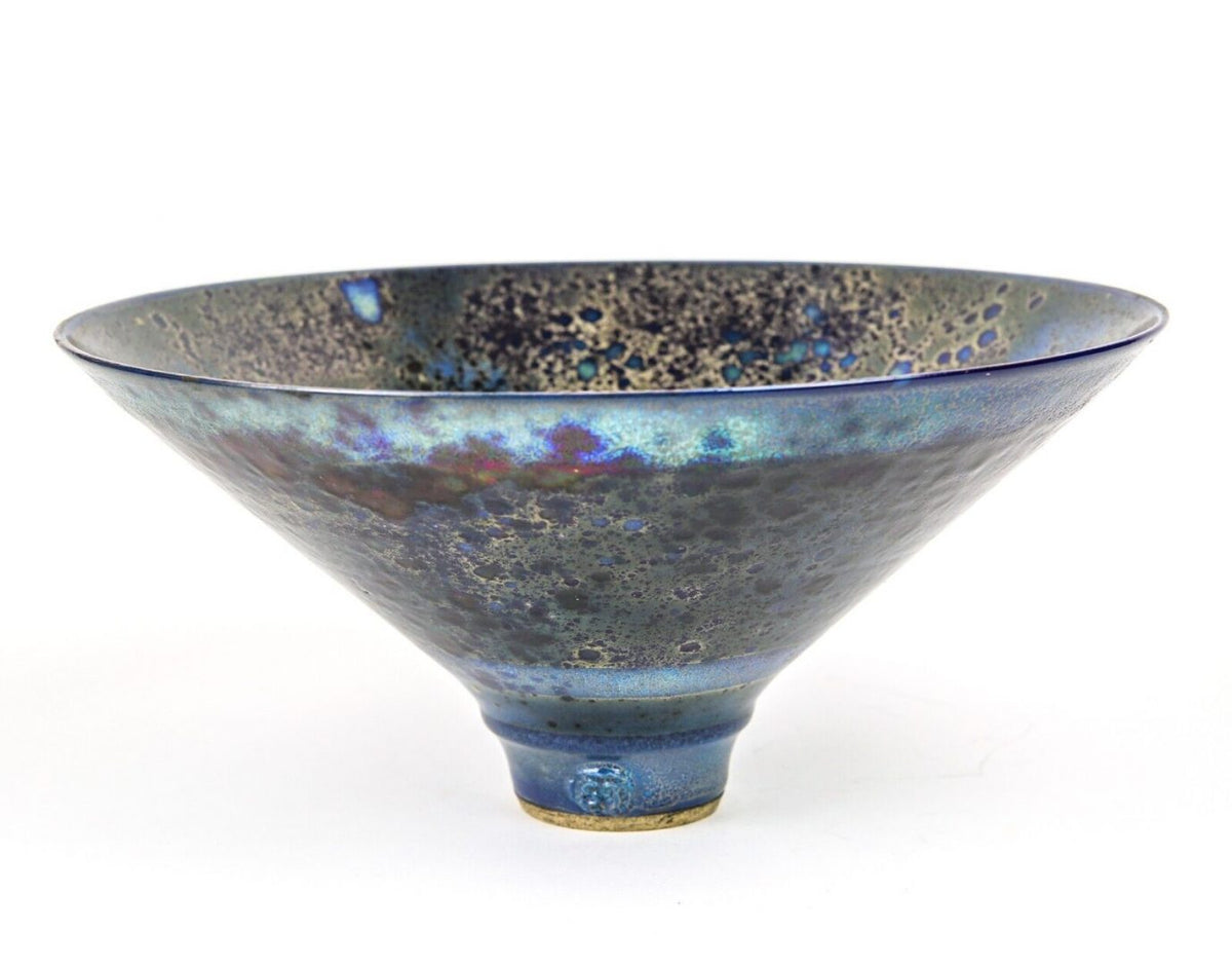 Sutton Taylor - Large Studio Art Pottery Conical Blue/Green Lustre Bowl ...