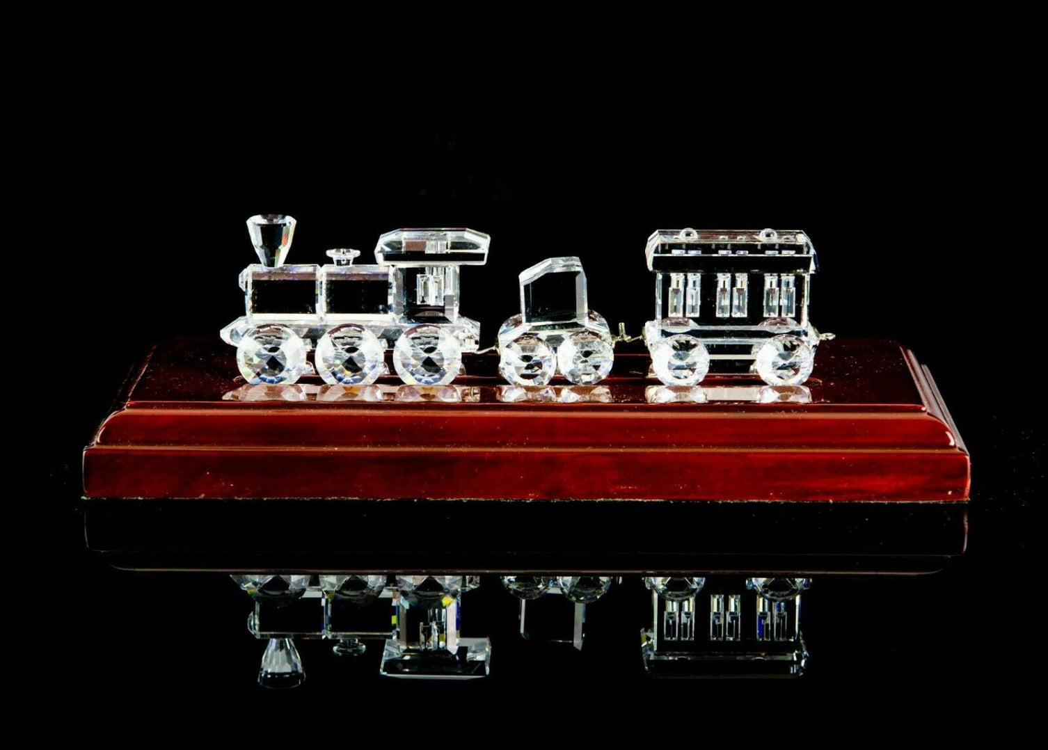 Swarovski -3 Piece Train Set- Crystal Locomotive Wagon Figure Ornaments ...