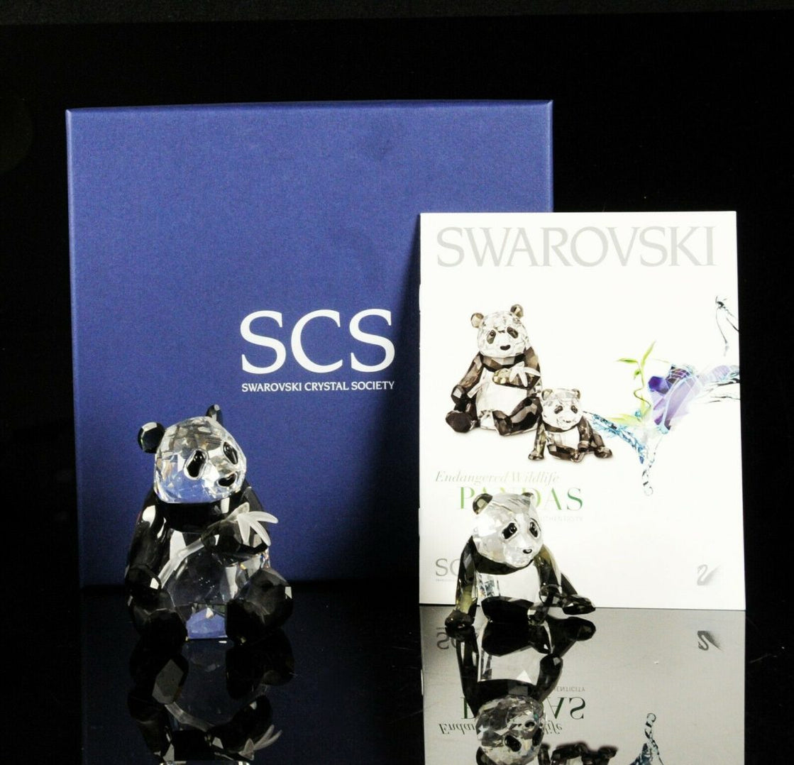 Swarovski -Panda & Cub- Crystal Bear Figure Model Ornament 900918 ...