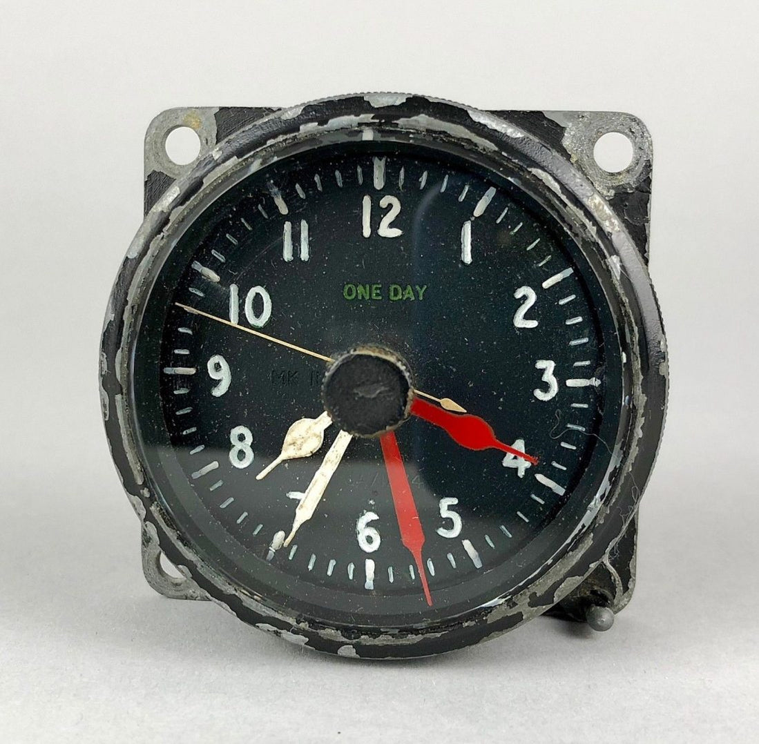 Ww2 Raf Mod Mkii A Aircraft Cockpit 1 Day Clock Dial, 6A/1274 12820/42 ...