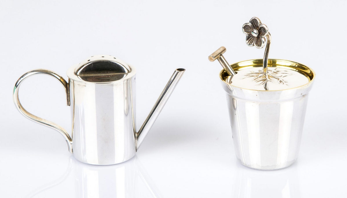 Tiffany & Co. Sterling Silver Watering Can Jug & Flower Pot Sugar Bowl ...