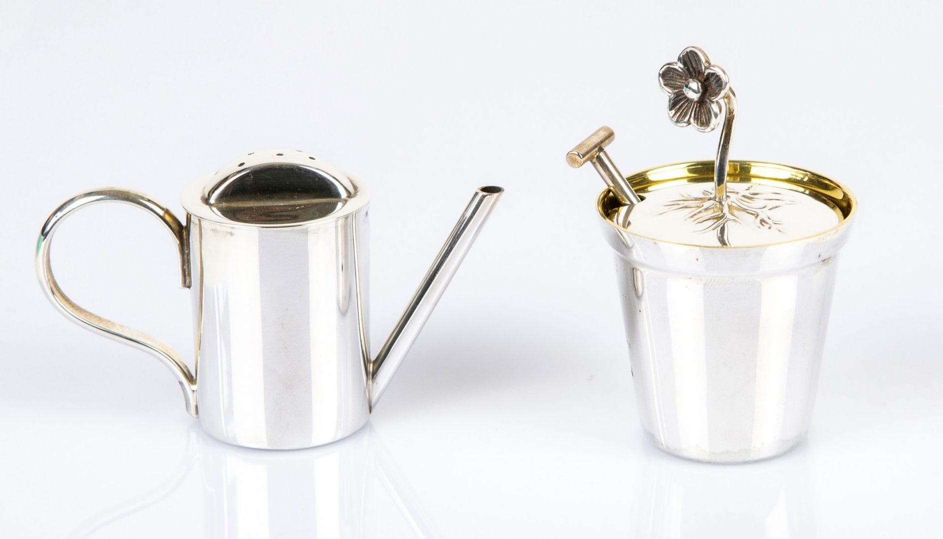 Tiffany & Co. Sterling Silver Watering Can Jug & Flower Pot Sugar Bowl ...