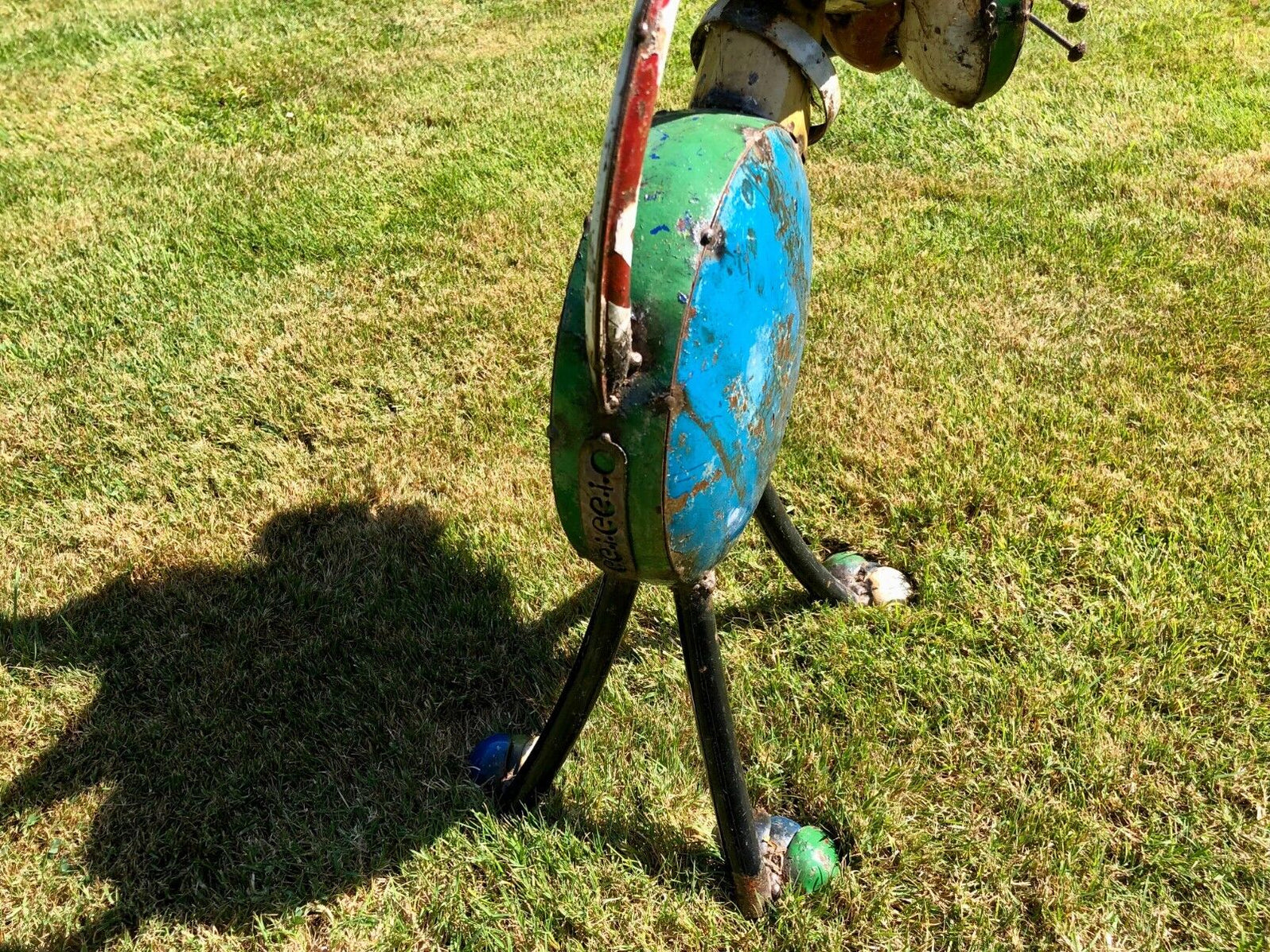 Ee-I-Ee-I-O Tabitha The Cat, Tin Metal Garden Ornament Figure Sculpture ...